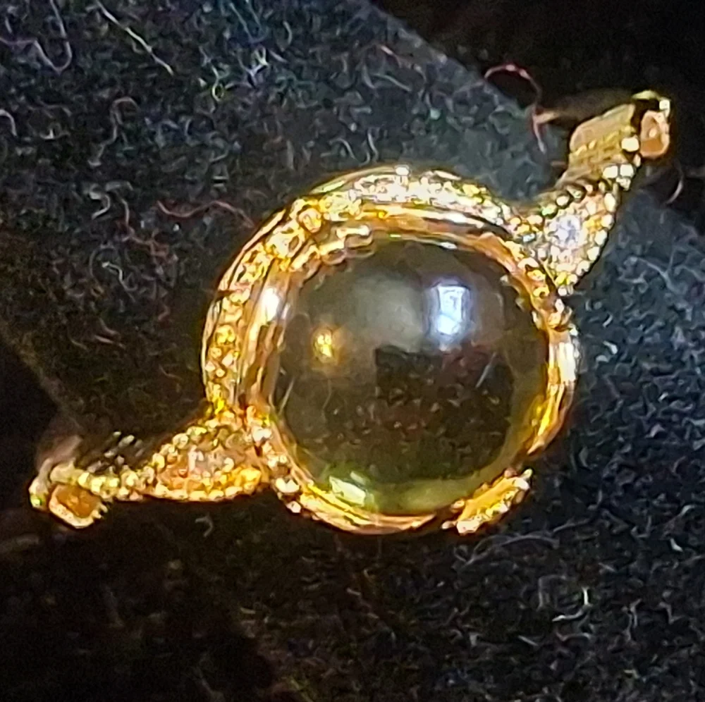 Jewelry | Elegant Goldtone Womens Ring With Cabochon Stone Adjustable ...
